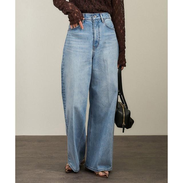 サロン アダム エ ロペ（SALON adam et rope’ ）/USAコットンセンタープレスバギーデニム［セットアップ対応］