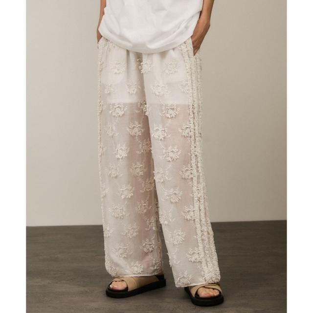 サロン アダム エ ロペ（SALON adam et rope’ ）/【crinkle crinkle crinkle】別注3D刺繍サイドフリルパンツ