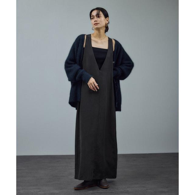 サロン アダム エ ロペ（SALON adam et rope’ ）/[25AW]GENTLE SILK ジャンパースカート【セットアップ対応・洗える】