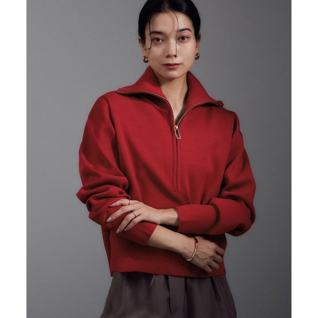 サロン アダム エ ロペ（SALON adam et rope’ ）/ハーフジップウールニットスウェットプルオーバー