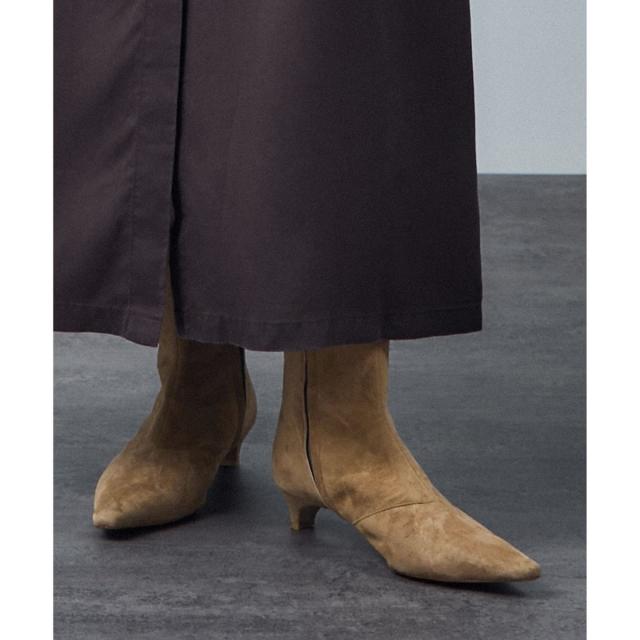 サロン アダム エ ロペ（SALON adam et rope’ ）/【W S（ドゥーブル）】ポインテッドトゥ レザーヒールショートブーツ