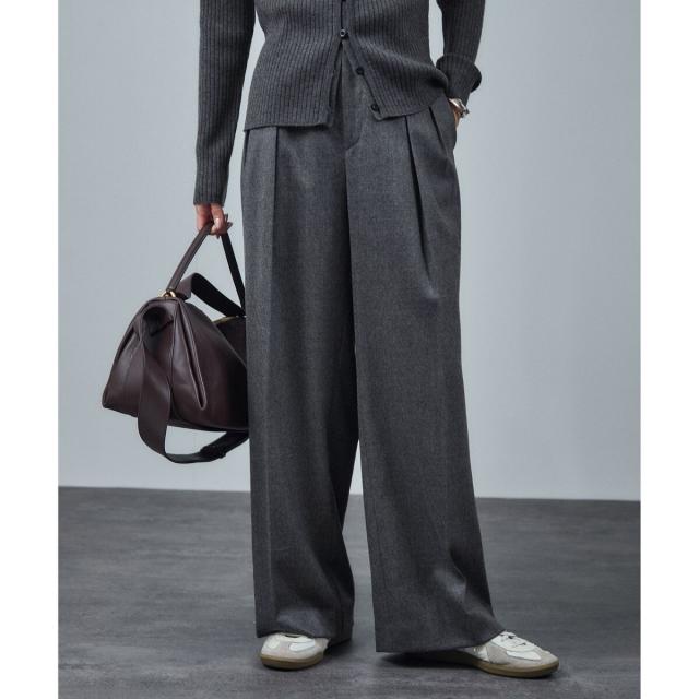 サロン アダム エ ロペ（SALON adam et rope’ ）/ウールタックワイドパンツ / セットアップ対応