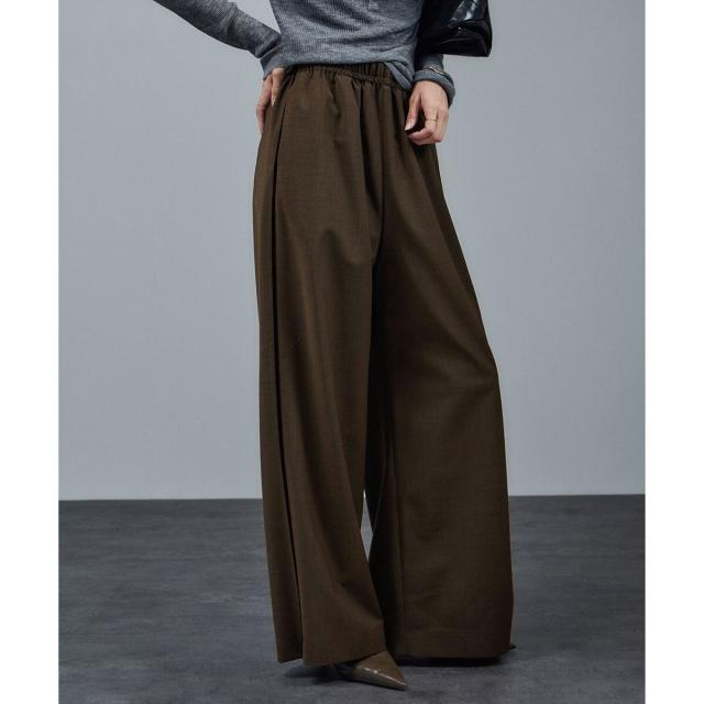 サロン アダム エ ロペ（SALON adam et rope’ ）/GREENWOOLサイドベロアラインパンツ［ストレッチ・接触冷感・防シワ］