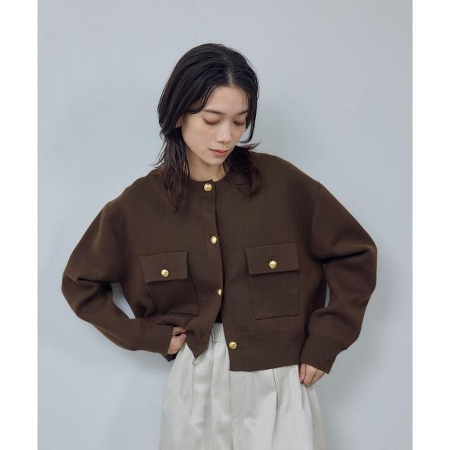 サロン アダム エ ロペ（SALON adam et rope’ ）/スウェットライクメタルボタンカーディガン 2 / 新色追加