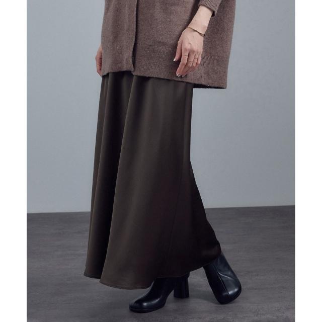 サロン アダム エ ロペ（SALON adam et rope’ ）/【WEB限定】サテンバイヤススカート
