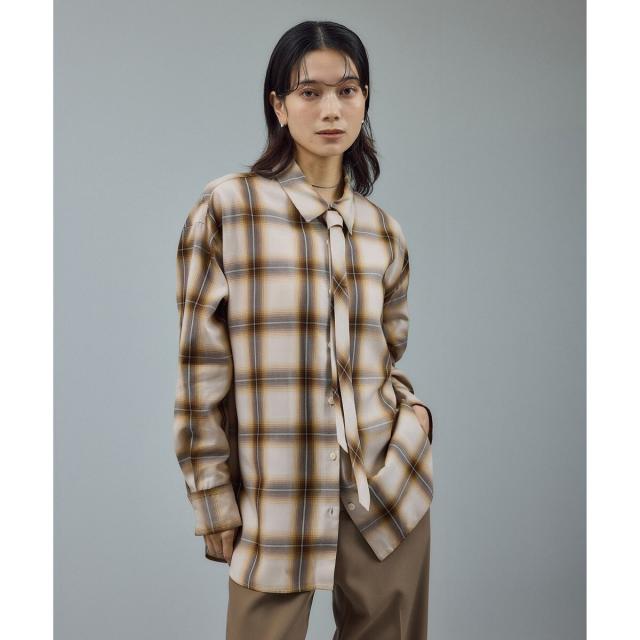 サロン アダム エ ロペ（SALON adam et rope’ ）/Shuttlenotesオンブレチェックネクタイシャツ
