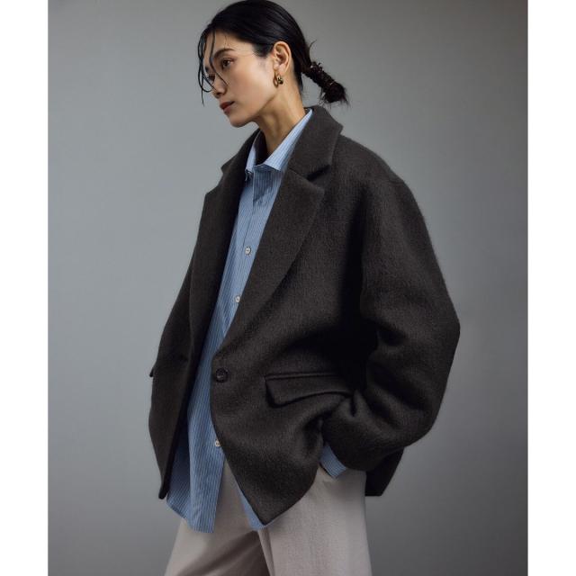 サロン アダム エ ロペ（SALON adam et rope’ ）/【WEB限定】キッドモヘヤシャギージャケット / シャギーコート