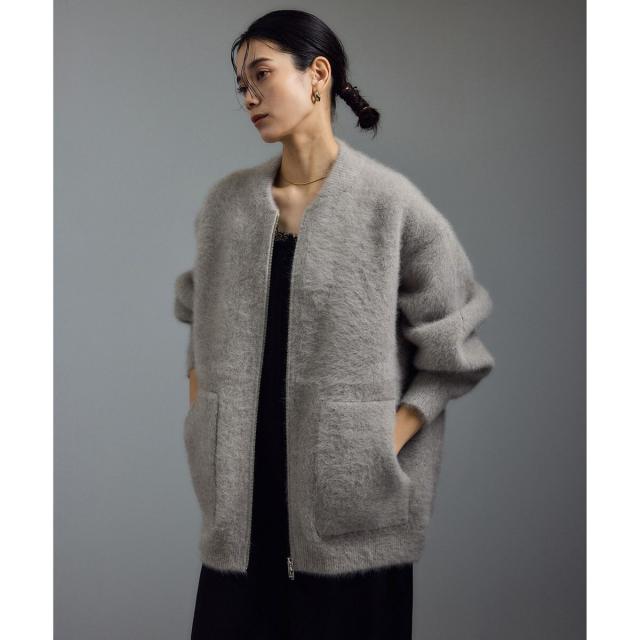 サロン アダム エ ロペ（SALON adam et rope’ ）/フォックスカシミヤ混ジップブルゾン