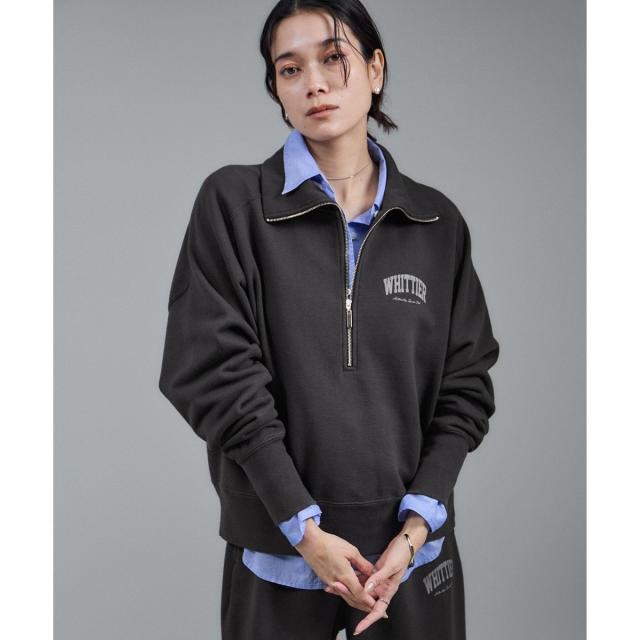 サロン アダム エ ロペ（SALON adam et rope’ ）/【WEB限定】ビンテージライクハーフジップスウェット［セットアップ対応］