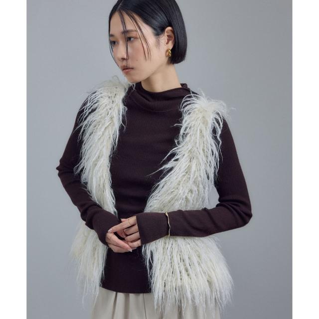 サロン アダム エ ロペ（SALON adam et rope’ ）/モヘヤロングシャギーハンドニットベスト