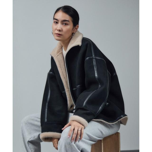 サロン アダム エ ロペ（SALON adam et rope’ ）/【WEB限定】フェイクムートンショートコート