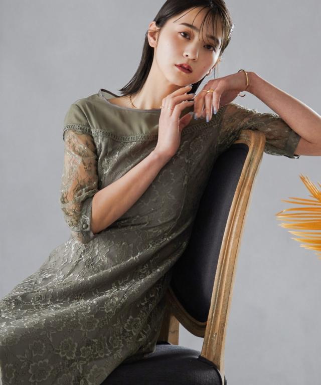 【NEW】ニアナ/ドロップショルダーマーメイド総レースパーティードレス