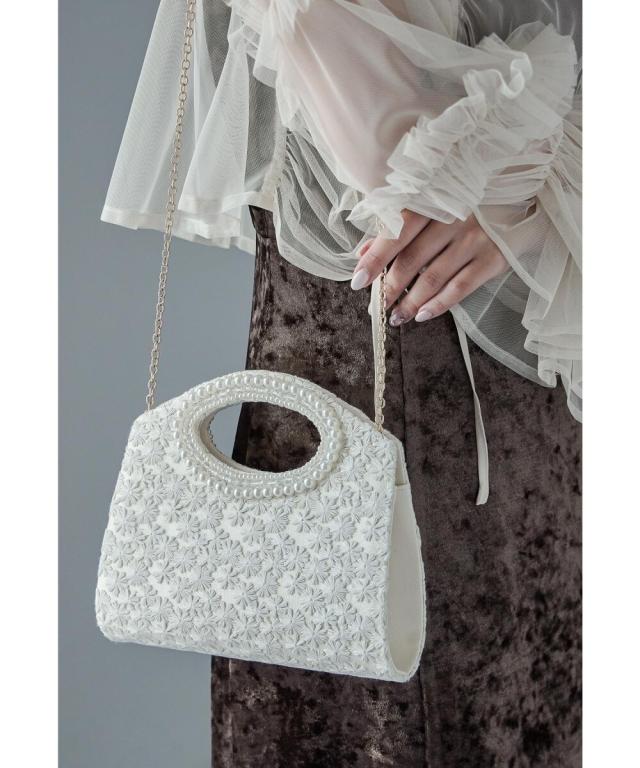【NEW】ニアナ（niana）/フラワーレースハンドバッグ