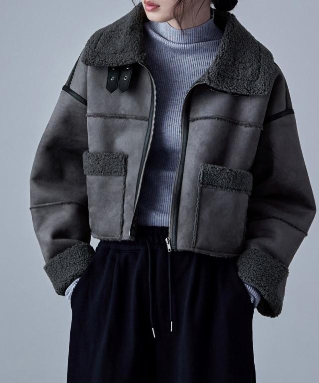 エトル（etoll．）/フェイクムートンショートジャケット