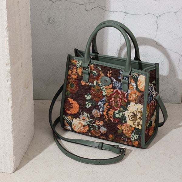 ジュエティ（jouetie）/ゴブランフラワー　両アオリポケットスクエアハンドバッグ