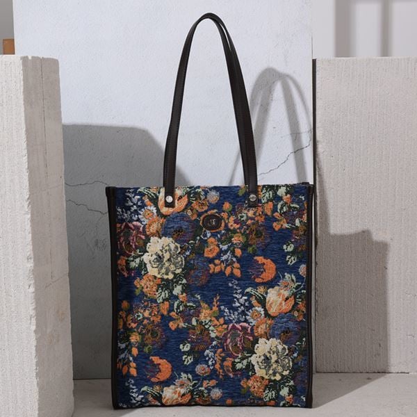 ジュエティ（jouetie）/ゴブランフラワー フラットトートバッグ(A4収納