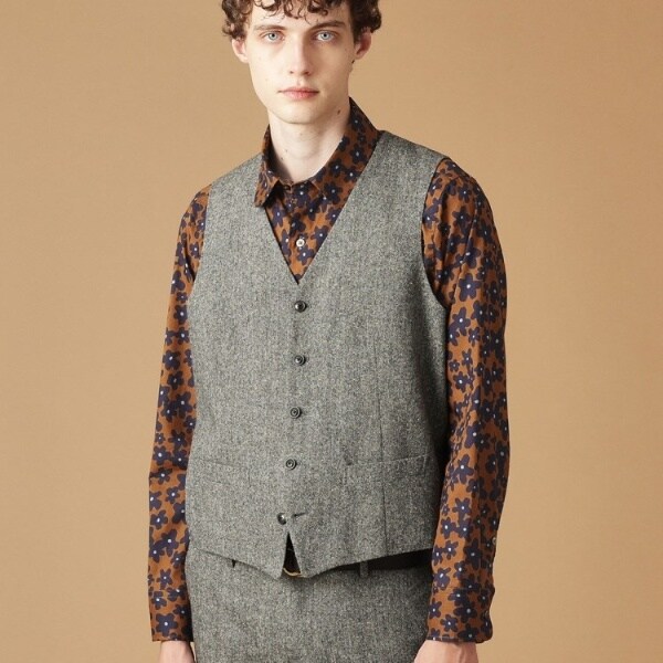 フォーティーカラッツ アンド ゴーニーゴ（40CARATS&525）/【3ピース対応日本製】ネップ ホームスパン ヴェスト