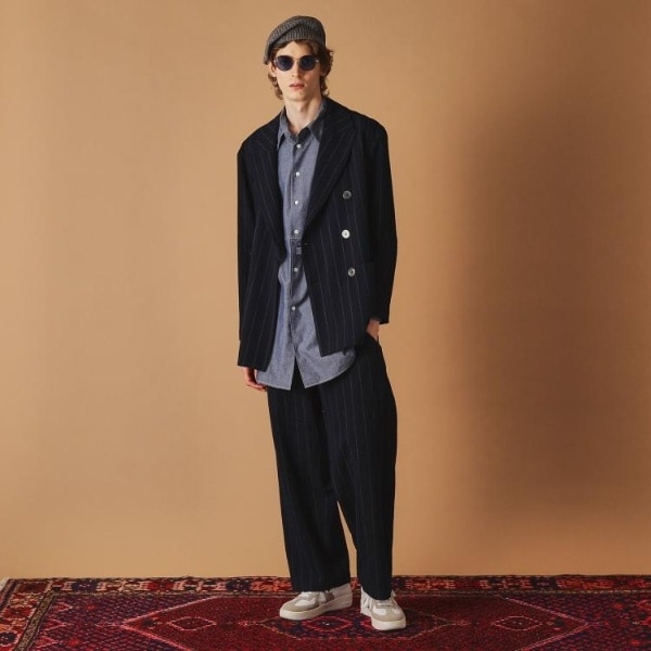 フォーティーカラッツ アンド ゴーニーゴ（40CARATS&525）/ウールサッカーストライプ Wジャケット