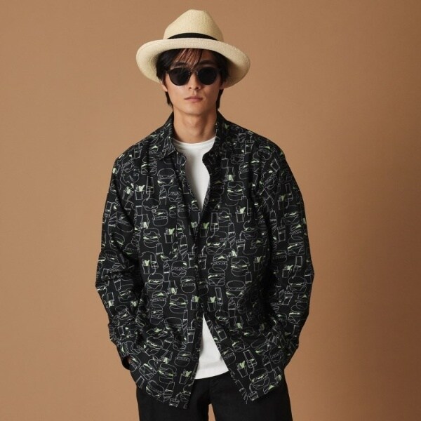 フォーティーカラッツ アンド ゴーニーゴ（40CARATS&525）/ハンバーガープリント シャツ