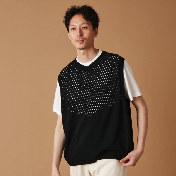 フォーティーカラッツ アンド ゴーニーゴ（40CARATS&525）/透け編みニットべスト