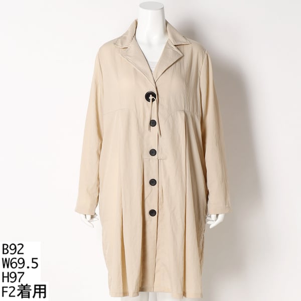 クインティ/【大きいサイズレディース】衿ワイヤー入りデザインコート