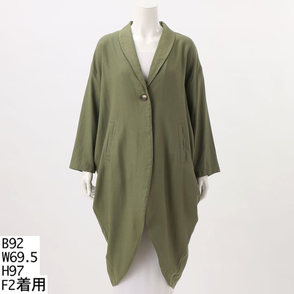 クインティ（QUINTY）/【大きいサイズレディース】ショールカラーデザインロングジャケット