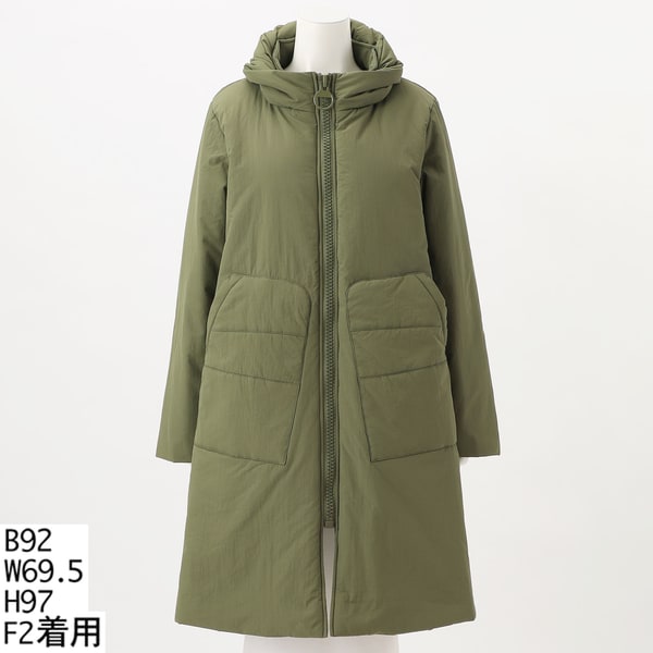 クインティ（QUINTY）/【大きいサイズレディース】ビッグファスナー中綿ロングデザインコート