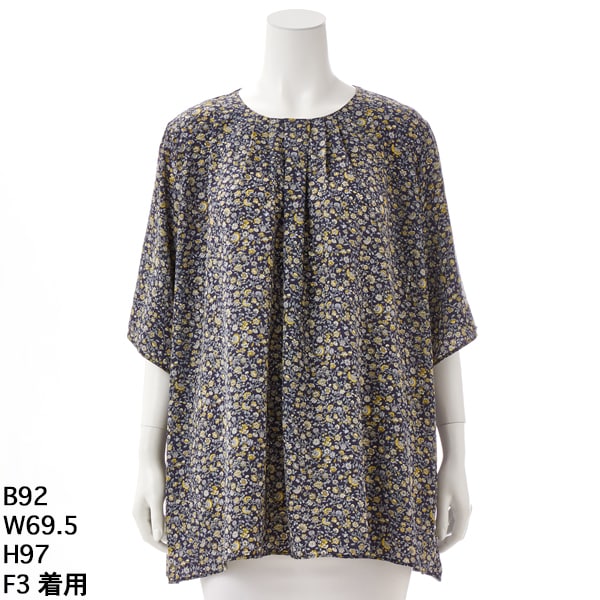 クインティ（QUINTY）/【大きいサイズレディース】フラワー柄プリントブラウス