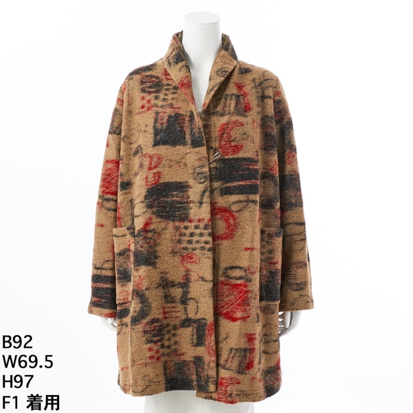 クインティ（QUINTY）/【大きいサイズレディース】ウール混トッパーカーディガン