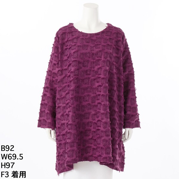 クインティ（QUINTY）/【大きいサイズレディース】起毛カットジャガードチュニックドレス【日本製】