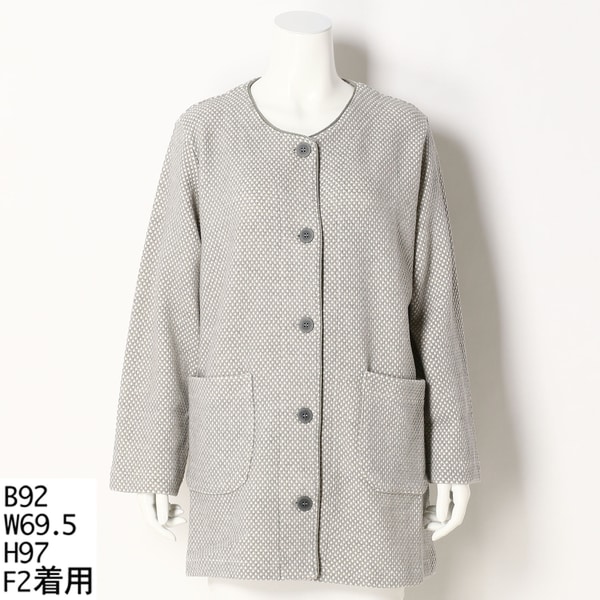 ターシャルビー/綿100%接結ジャガードパイピングジャケット