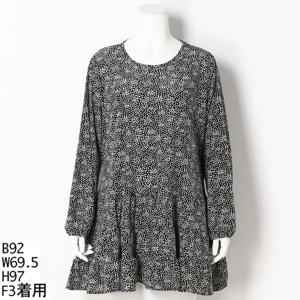 ターシャルビー（Tasha Ruby）/【大きいサイズレディース】裾ティアードスムースチュニック