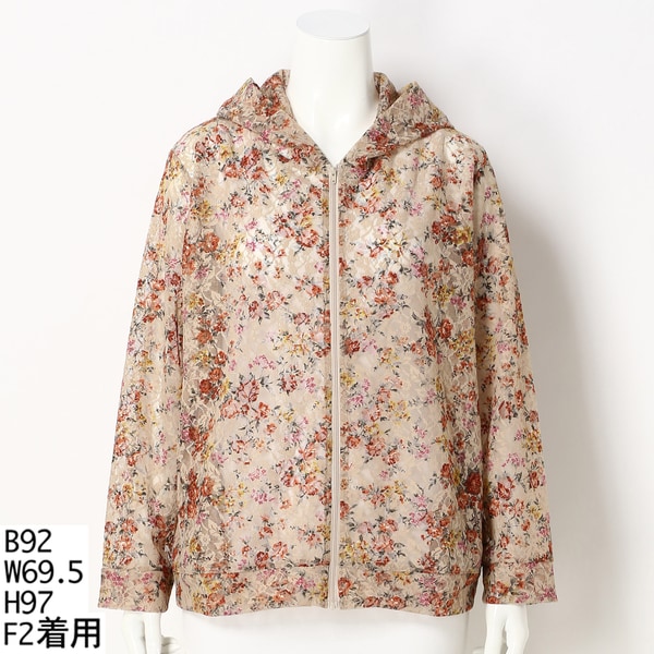 ターシャルビー（Tasha Ruby）/【大きいサイズレディース】フローラルレースパーカー【日本製】