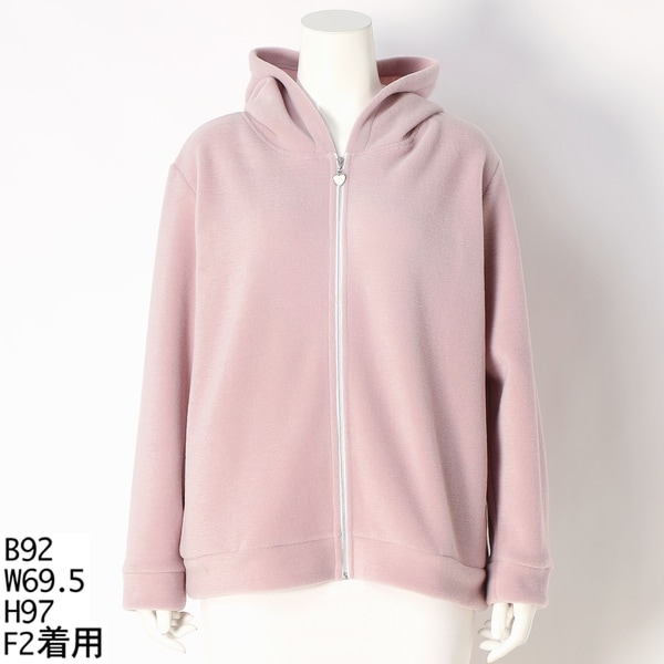 ターシャルビー（Tasha Ruby）/【大きいサイズレディース】トスカーナフリースハートチャームパーカー【日本製】