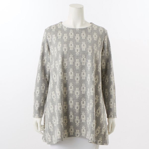 ターシャルビー（Tasha Ruby）/【大きいサイズレディース】ロボット柄コットンジャガードカットソーチュニック【日本製】