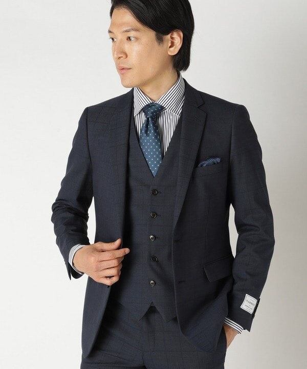 クラウデッドクローゼット（CROWDED CLOSET）/NARROW シャドーウインドーペーンスーツ/別売りベストあり/2ピースビジネスセットアップ…