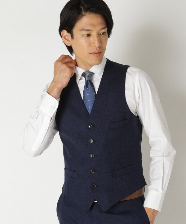 クラウデッドクローゼット（CROWDED CLOSET）/マイクロチェックベスト/別売りスーツセットあり