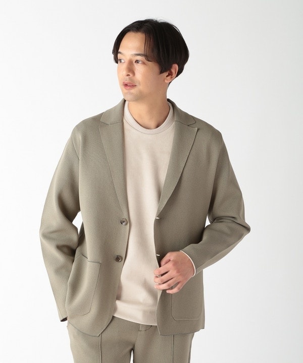 クラウデッドクローゼット（CROWDED CLOSET）/＜セットアップ対応＞プレーティングニットジャケット