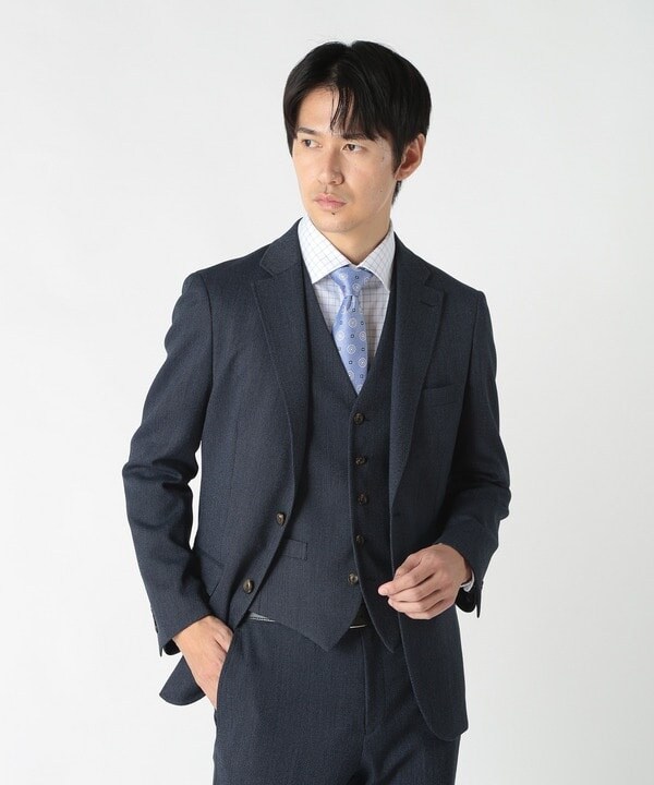 クラウデッドクローゼット（CROWDED CLOSET）/TRメランジ変形バーズアイストレッチジャケット（セットアップ対応）