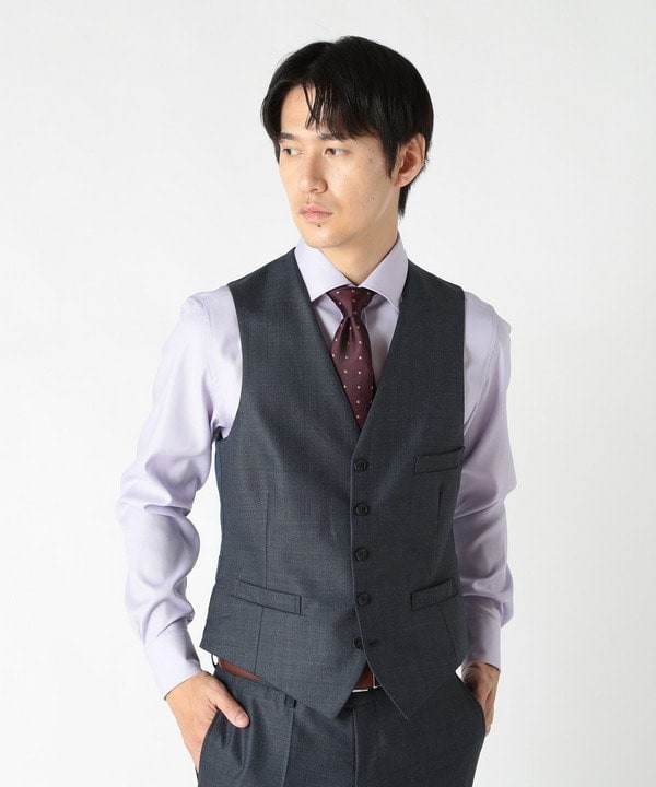 クラウデッドクローゼット（CROWDED CLOSET）/シャドー杢グレンチェックスーツベスト