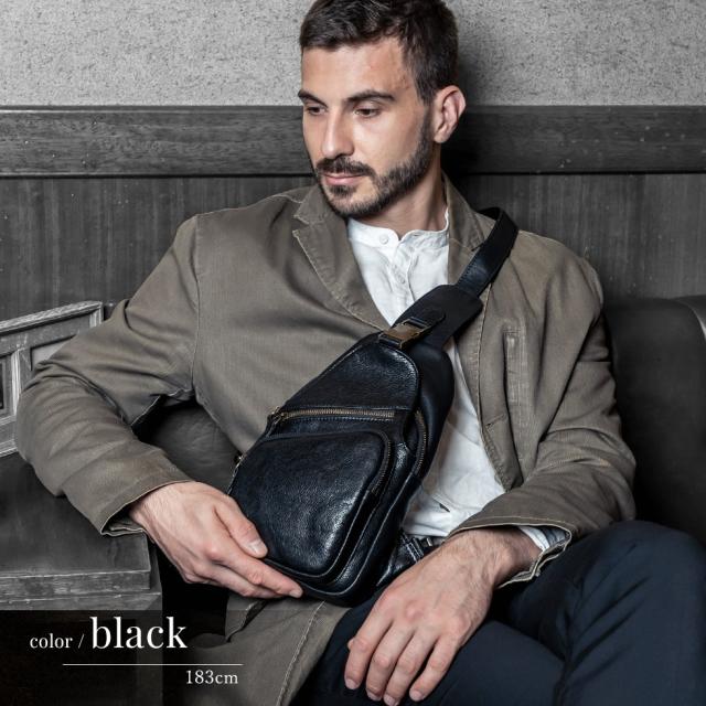 ヴィータフェリーチェ（VitaFelice）/【バングラデシュレザー】縦型ボディバッグ【aroco/アロコ】