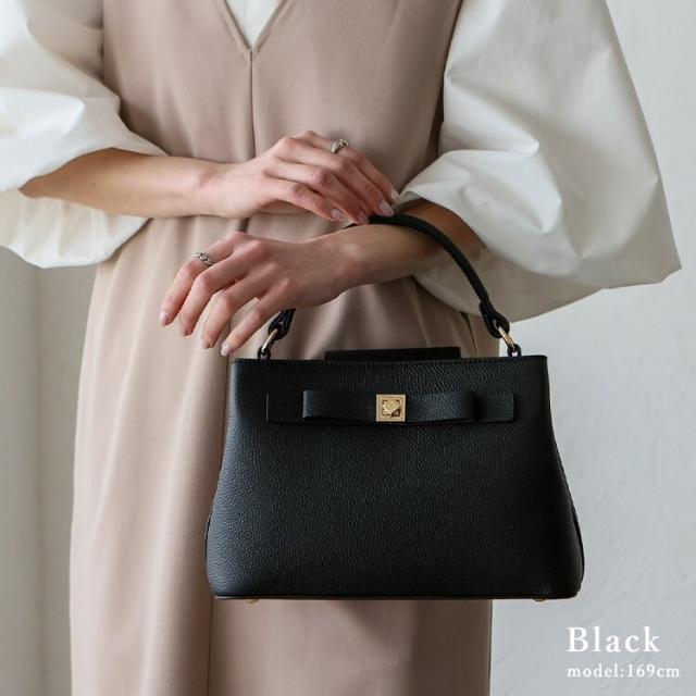 ヴィータフェリーチェ（VitaFelice）/リボンデザイン2wayハンドバッグ【aroco】