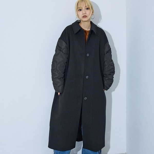 ノミネ（NOMINE）/袖キルティングステンカラーコート【予約】
