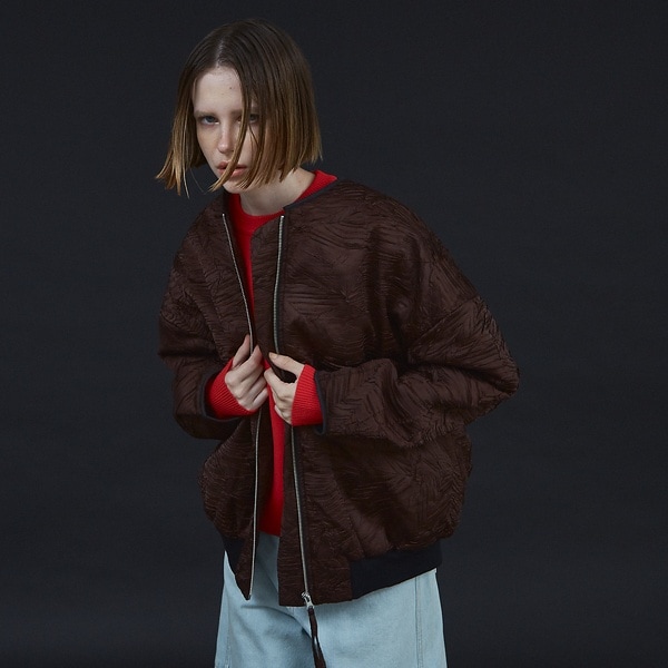 ノミネ（NOMINE）/リンクルサテン 中綿ブルゾン