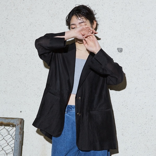 ノミネ（NOMINE）/シルキー シアー バックスリット ジャケット