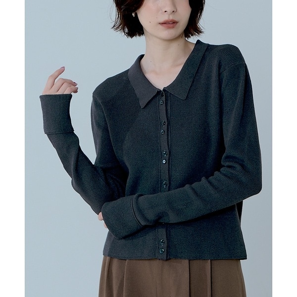 ノミネ（NOMINE）/ショルダータック ポロニット カーディガン