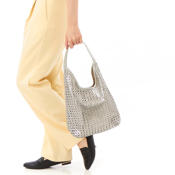 カシェリエ（CACHELLIE）/PU MESH SILVER TOTE