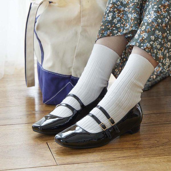 イング（シューズ）（ing）/ダブルストラップフラットシューズ