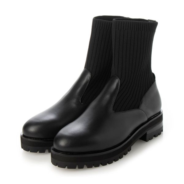 イング（シューズ）/【サスティナブルシリーズ】ラウンドトウリブニットブーツ