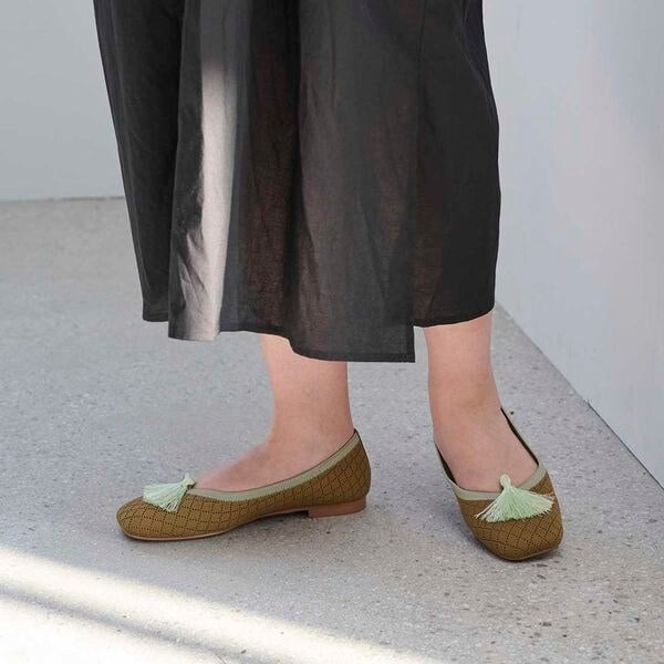 イング（シューズ）（ing）/【サステナブル】２WAYスクエアトゥニットパンプス